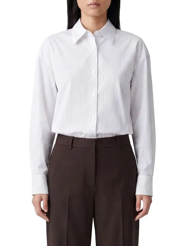 Filippa K Striped Cotton Shirt - Black