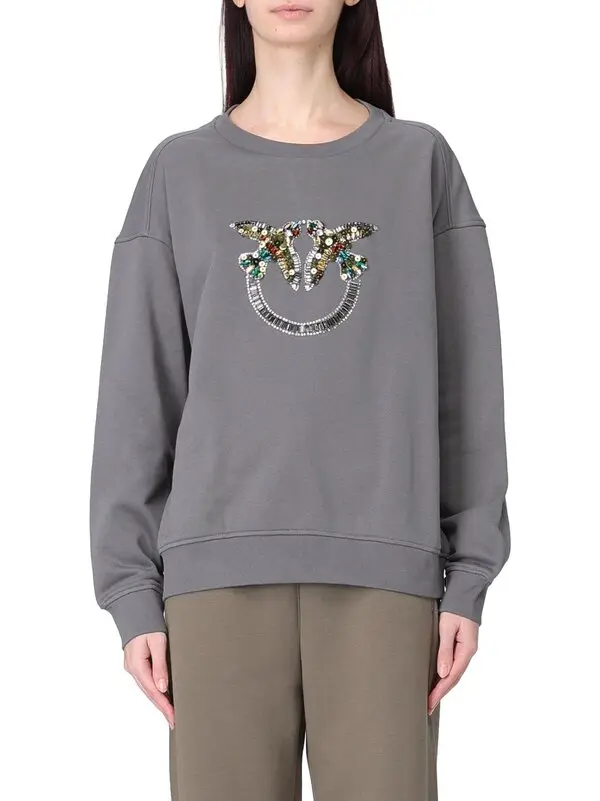 Pinko Embellished Crewneck Sweatshirt - Grey