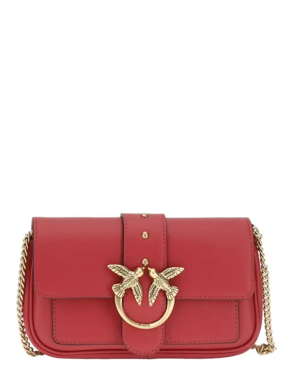 Pinko Leather Shoulder Bag - Red