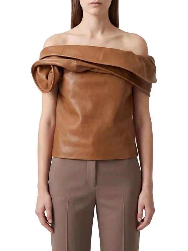 Magda Butrym Leather Skirt - Camel