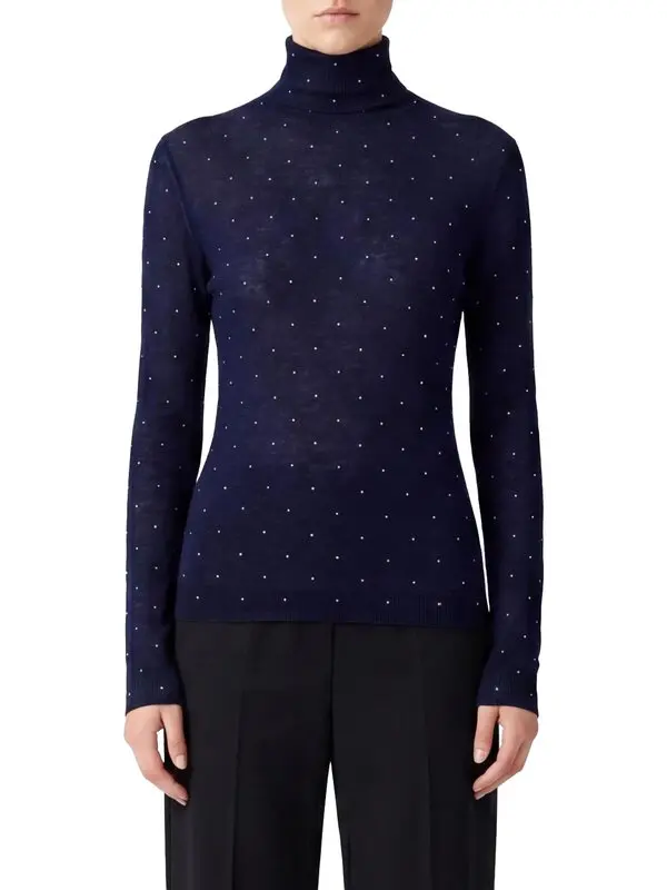 Rabanne Polka Dot Knit Jumper - Navy