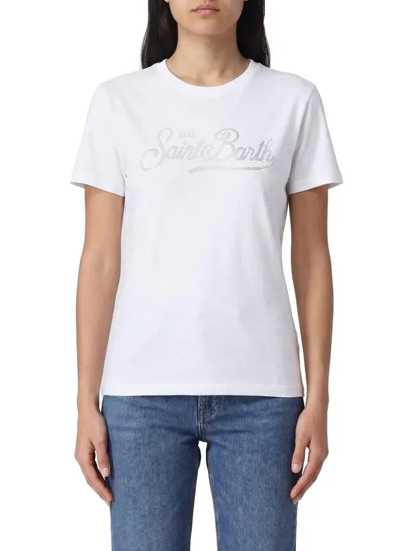 MC2 SAINT BARTH Cotton Crewneck T-shirt With Graphic Print - Mastic
