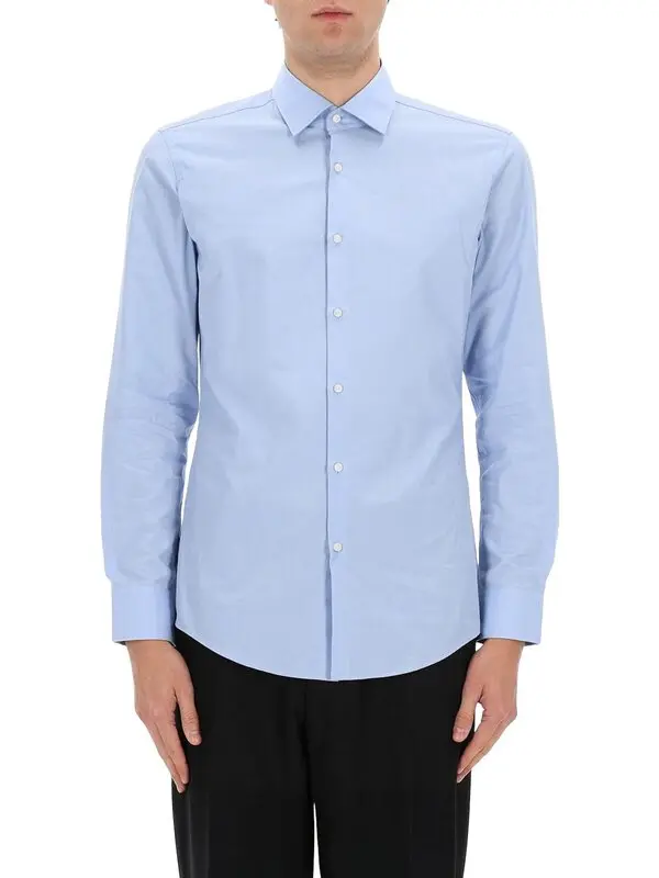 Hugo Classic Cotton Poplin Shirt - Gnawed Blue