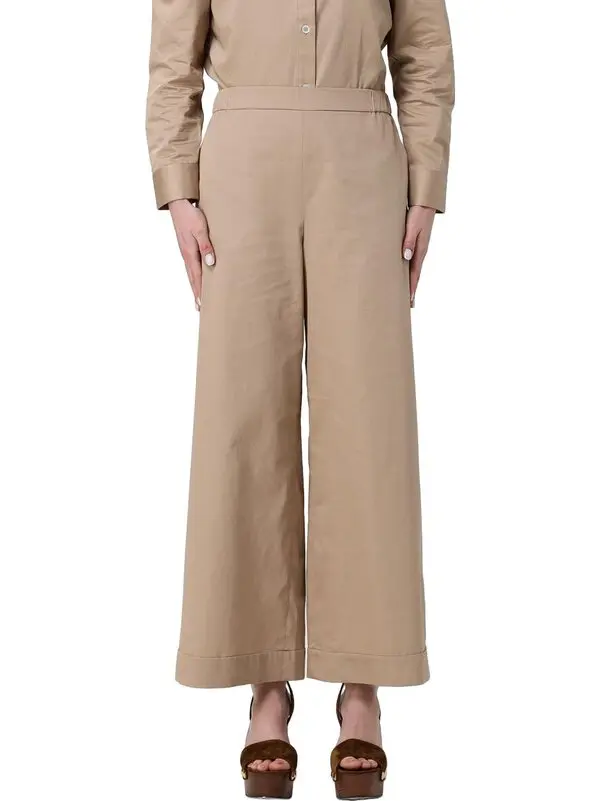 Max Mara Cotton Cropped Trousers - Camel