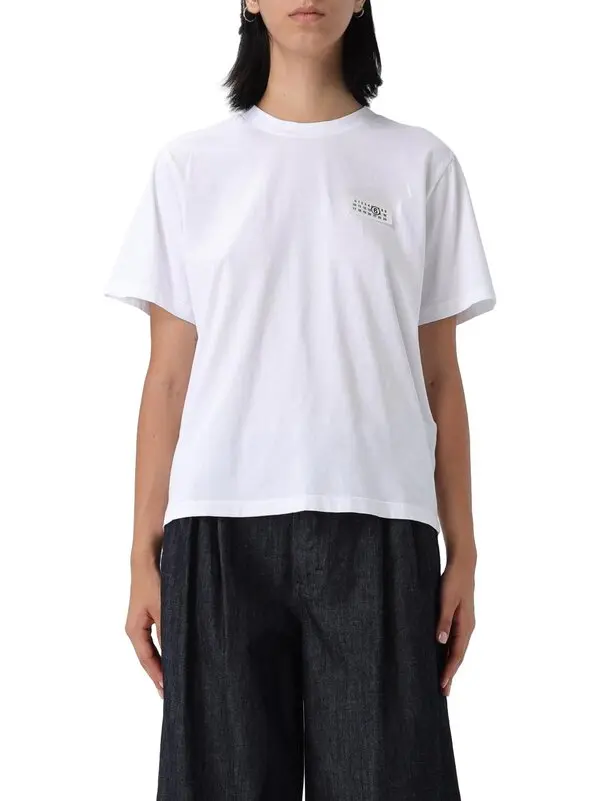 MAISON MARGIELA Cotton T-shirt With Numeric Logo Detail - White