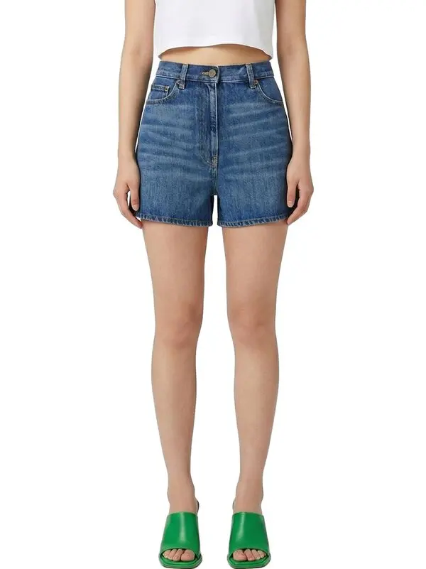 Valentino Garavani Cotton Denim Shorts - Blue