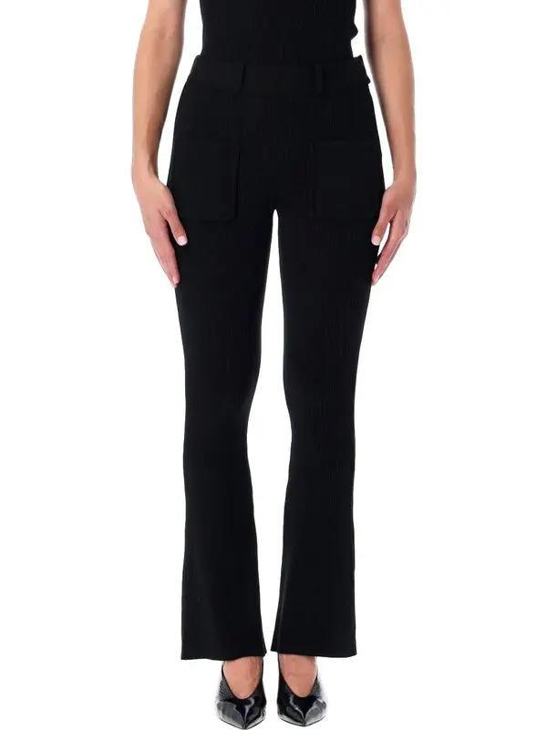 COURREGES Ribbed Flare Trousers - Black