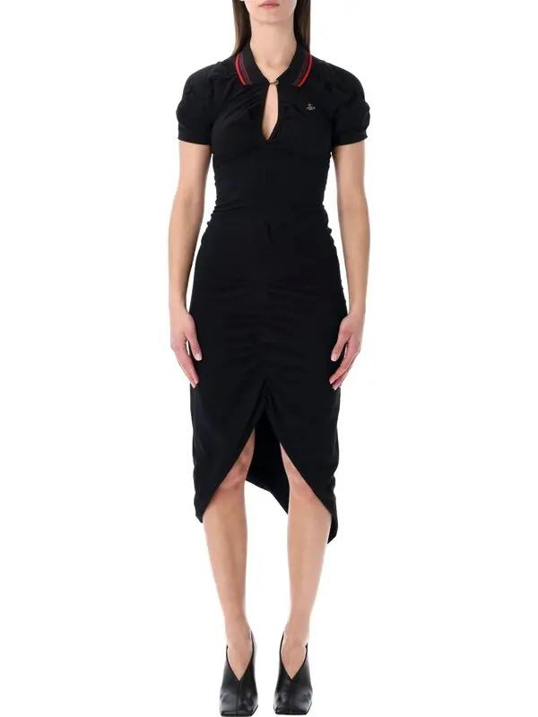 VIVIENNE WESTWOOD Ruched Collared Dress - Black