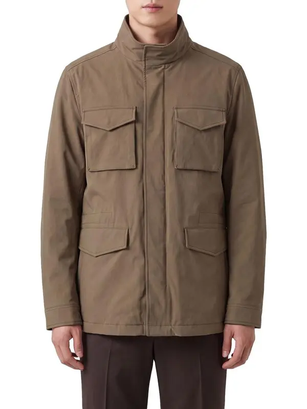 Herno Utility-style Technical Fabric Windbreaker Jacket With High Neck - Brown