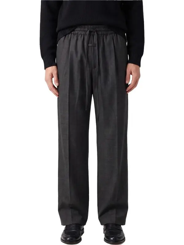 Fear Of God Wide-leg Virgin Wool Pants With Drawstring Waist - Grey