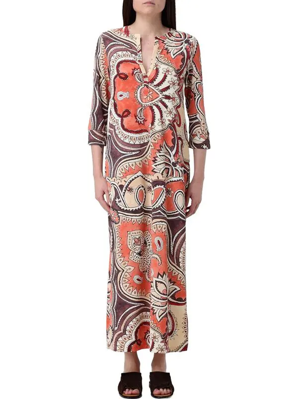 Malìparmi Ethnic Print V-neck Midi Tunic - Multicolor