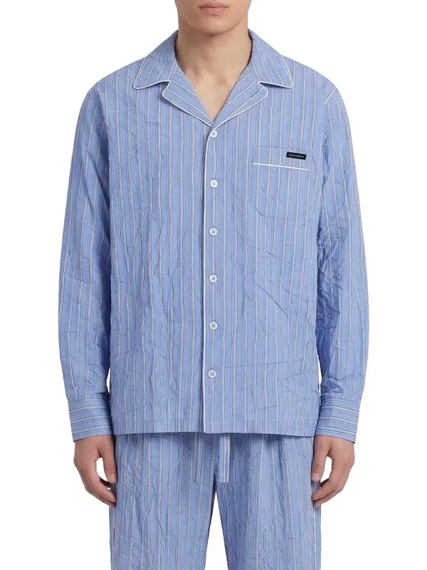 Dolce & Gabbana Striped Silk Blend Shirt - Blue