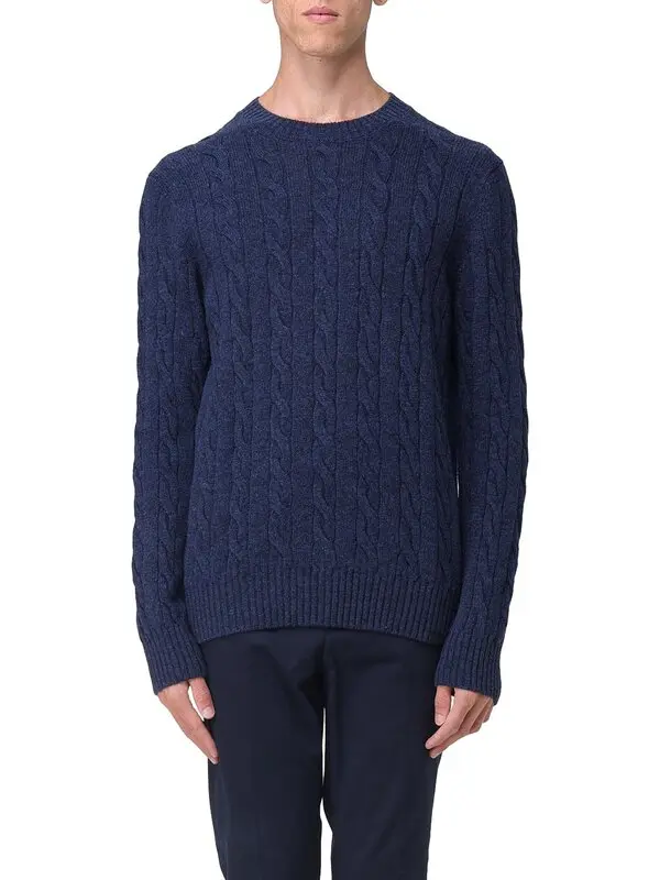 FAY Cable Knit Jumper - Blue