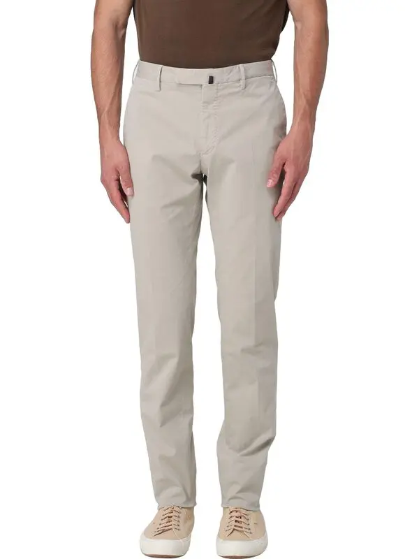 Incotex Tailored Trousers In Stretch Cotton - Ice