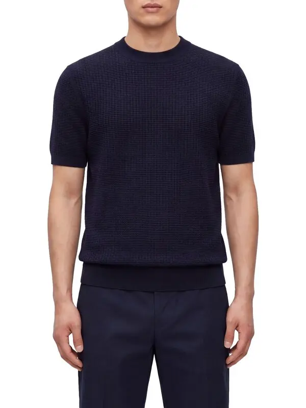 BOSS Cotton Crew Neck Sweater - Blue