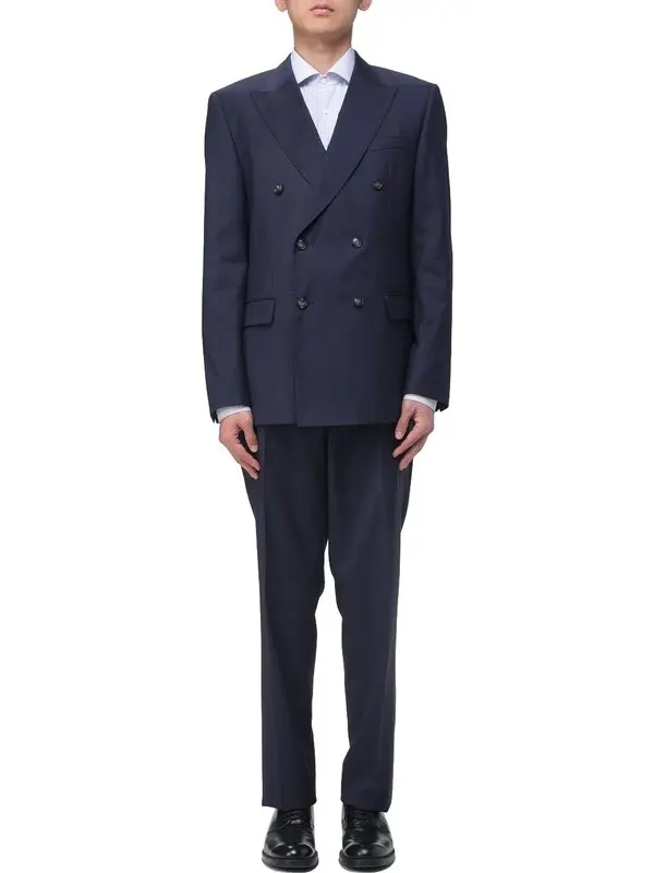 BOSS Single Breasted Suit In Virgin Wool - Blue
