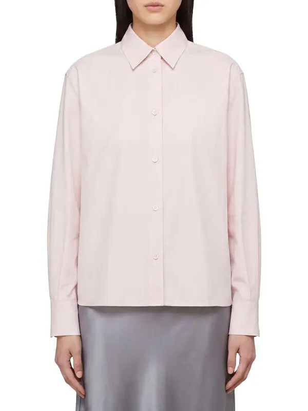 JIL SANDER Classic Cotton Shirt With Long Sleeves And Pointed Collar - Pink