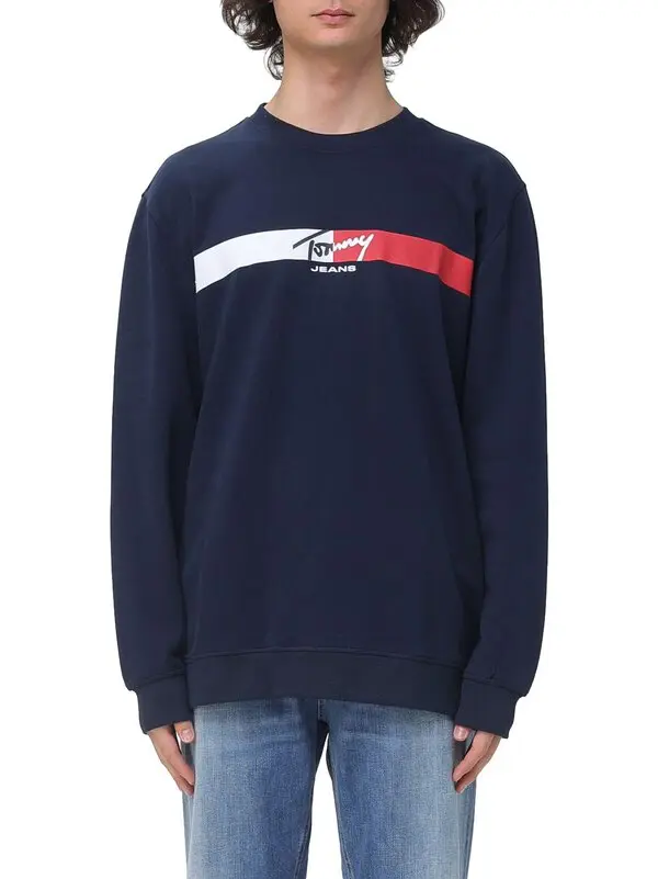 Tommy Hilfiger Relaxed Fit Cotton Sweatshirt With Logo - Blue