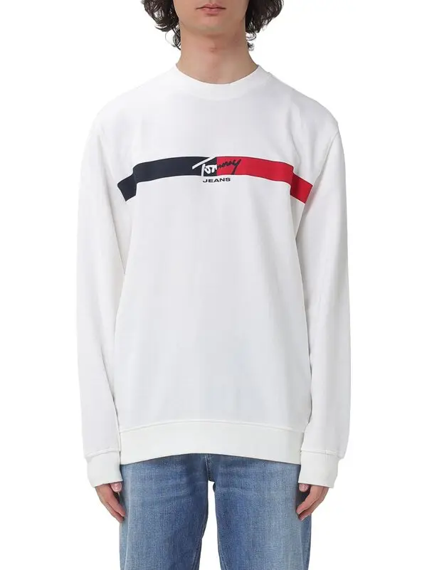 Tommy Hilfiger Relaxed Fit Cotton Sweatshirt With Logo - Ecru