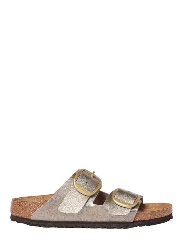 BIRKENSTOCK Arizona Big Buckle Laminated Leather Sandals - Gold