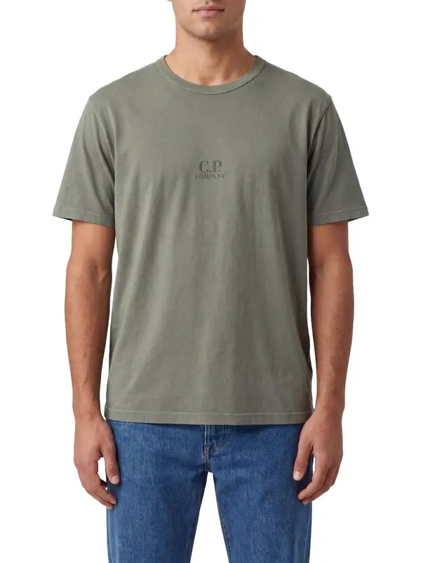 C.P. COMPANY Cotton T-shirt With Logo - Grey