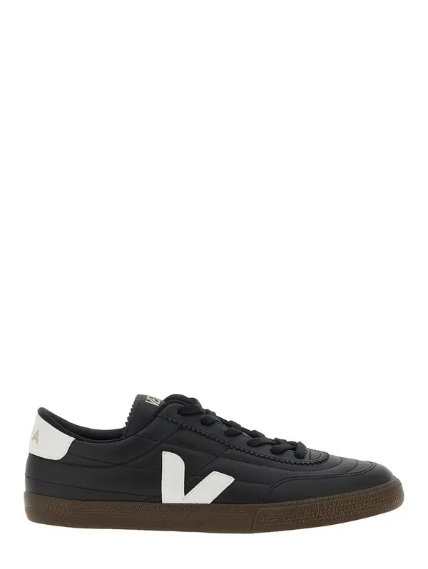 VEJA V-10" Leather Trainers - Black