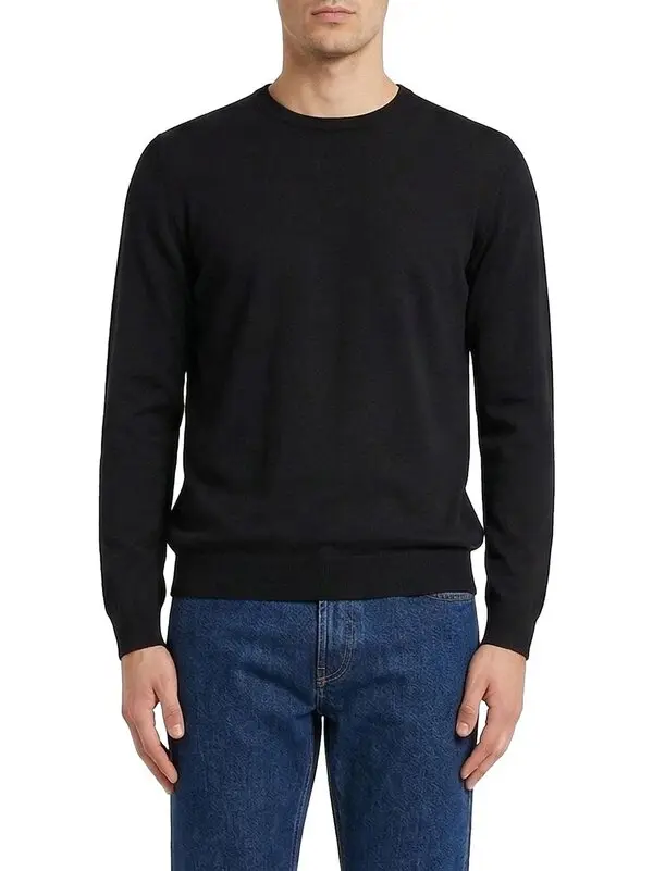 ZANONE Cotton Crew Neck Sweater - Black