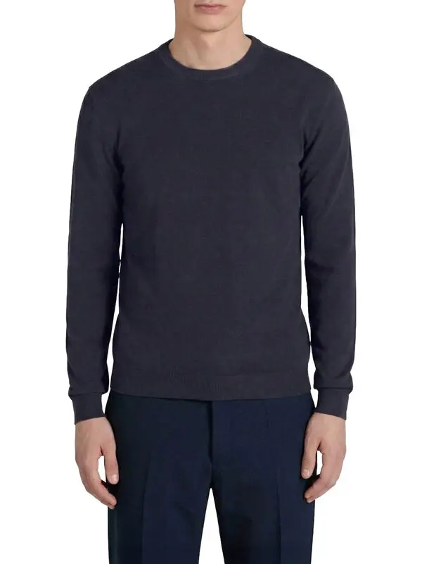 ZANONE Cotton Crew Neck Sweater - Blue