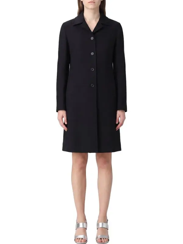 JIL SANDER Knee-length Single-breasted Virgin Wool And Silk Coat - Black