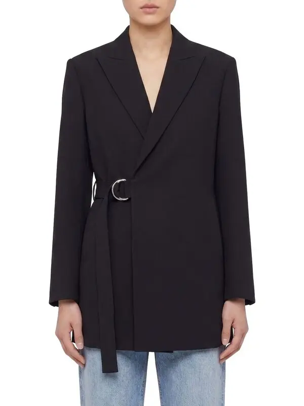 Loewe Wool Blazer With Belt - Black