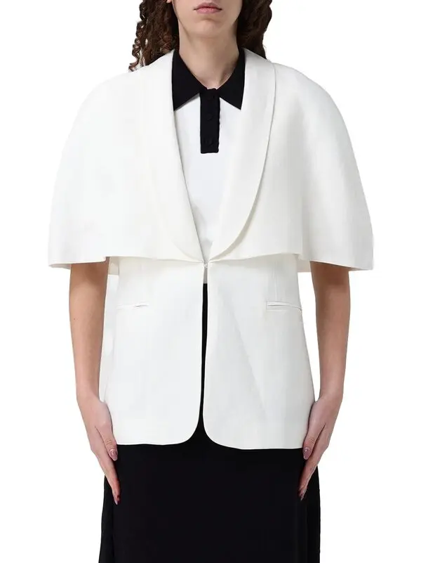 TWINSET Viscose Blend Cape Blazer - Pearl