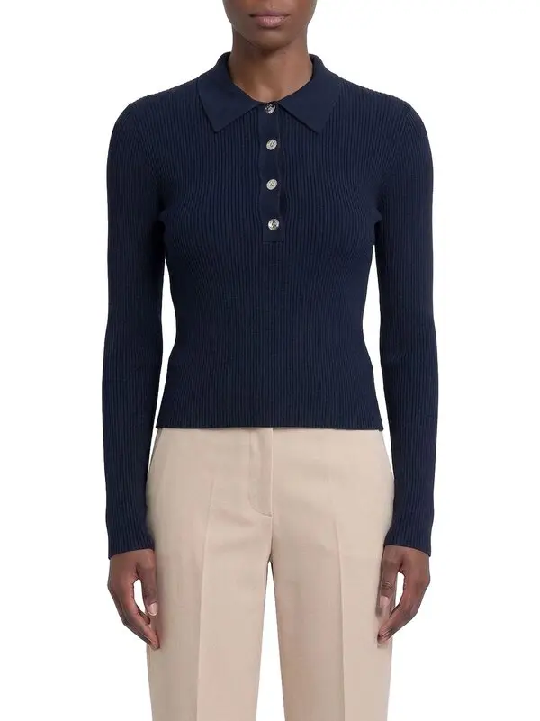Michael Kors Viscose Knit Polo Shirt - Blue