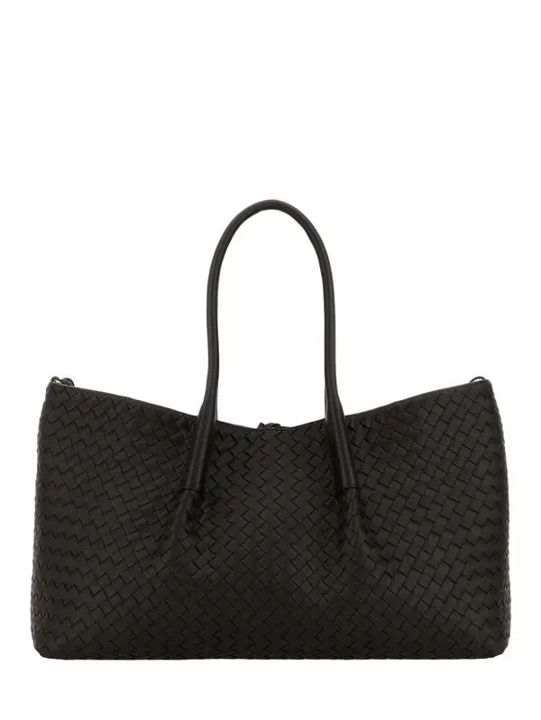 Bottega Veneta Pinacoteca Woven Leather Bag - Coffee