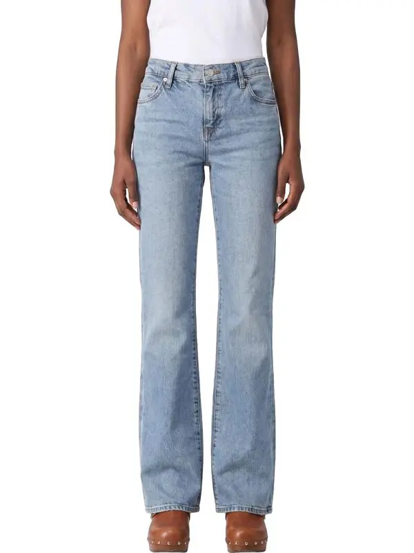 FRAME High-waisted Flared Stretch Cotton Denim Jeans - Blue