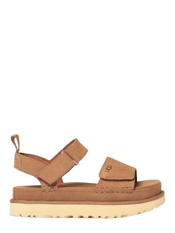 UGG Goldenstar Suede Platform Sandals - Brown