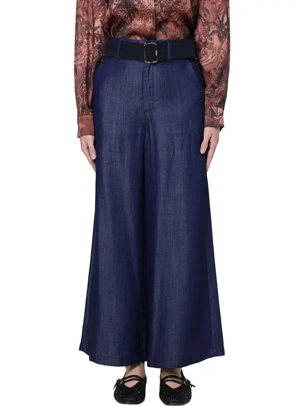 Liu Jo Wide Leg Lyocell Trousers - Blue