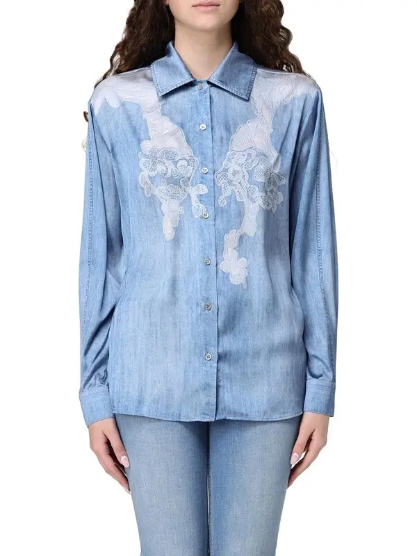 Liu Jo Printed Cotton Shirt - Blue