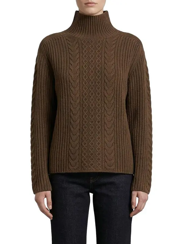Max Mara Wool And Cashmere Turtleneck Jumper - Brown