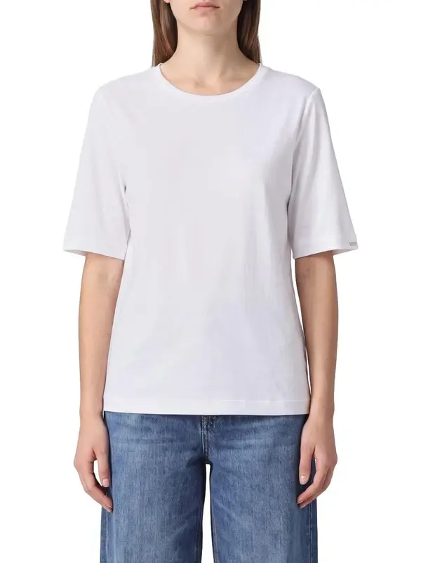 Herno Short-sleeved Crew Neck T-shirt In Pure Cotton - White