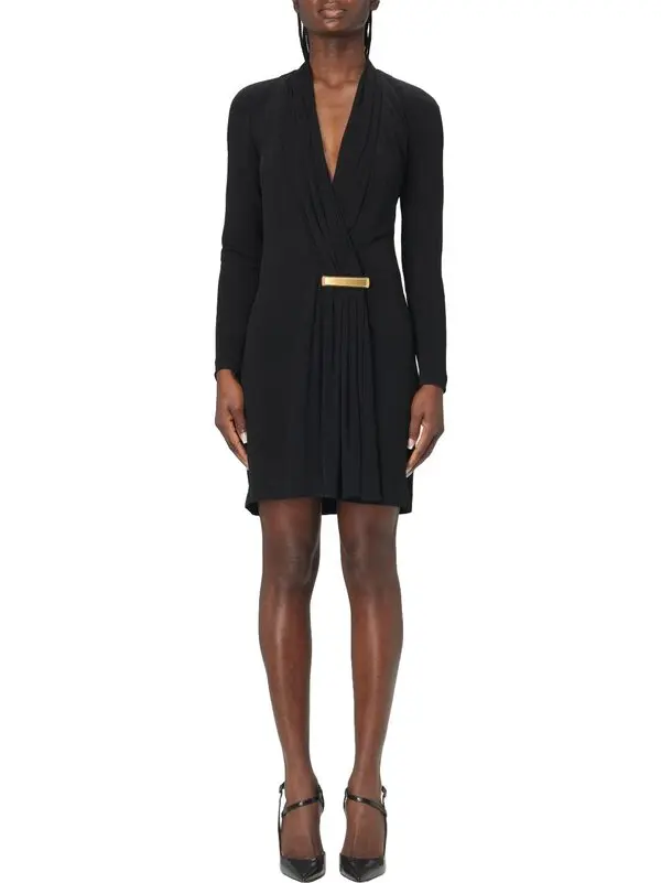 TOM FORD Long Sleeve Draped Dress - Black