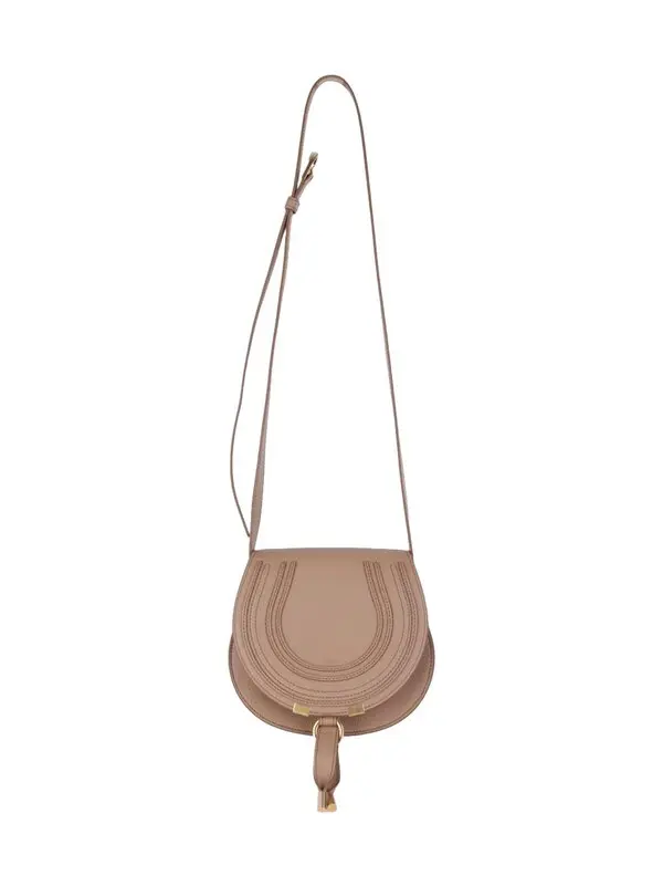 Chloé Marcie Mini Grained Calfskin Crossbody Bag - Beige