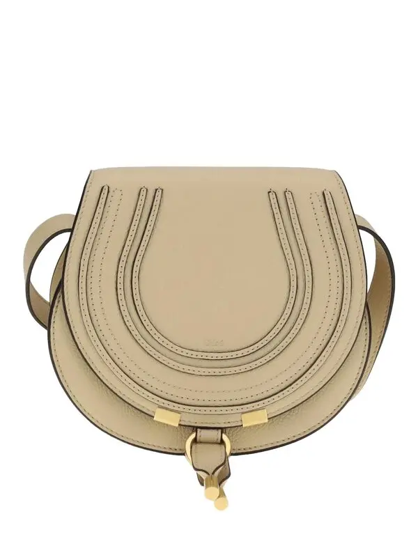Chloé Marcie Mini Grained Calfskin Crossbody Bag - Beige