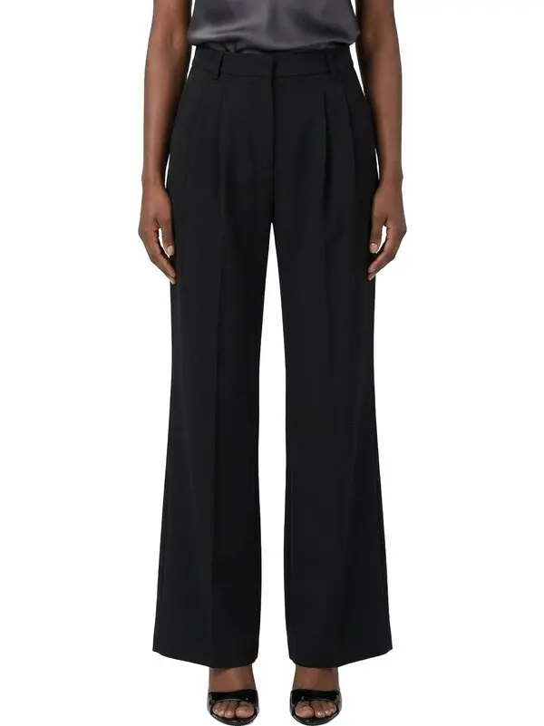 Andamane Nathalie Satin Palazzo Trousers - Black