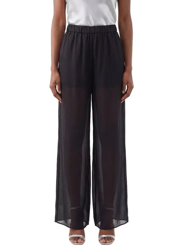 Andamane High-waisted Wide-leg Palazzo Pants In Crêpe - Black