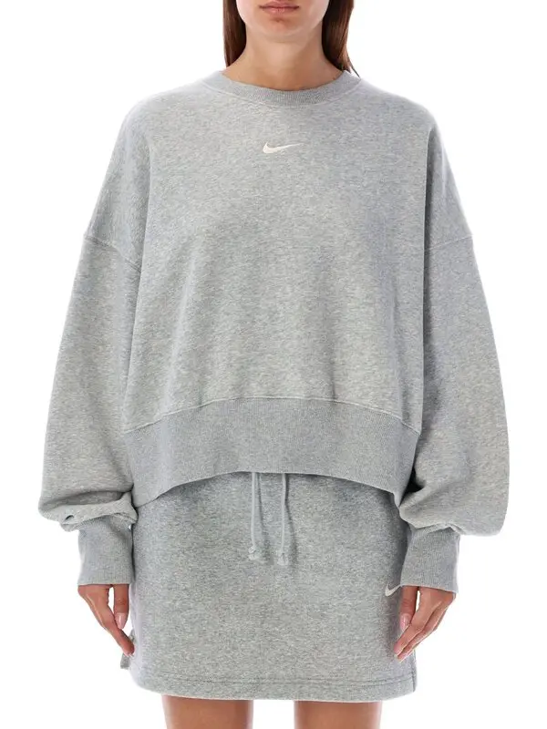 Nike Embroidered Logo Crewneck Sweatshirt - Grey
