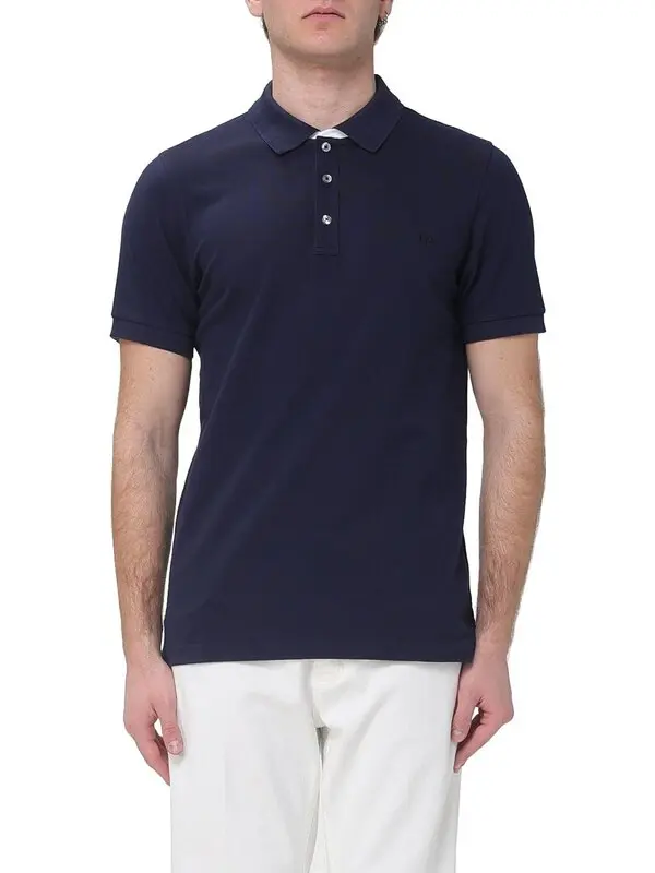 FAY Stretch Cotton Polo Shirt - Blue