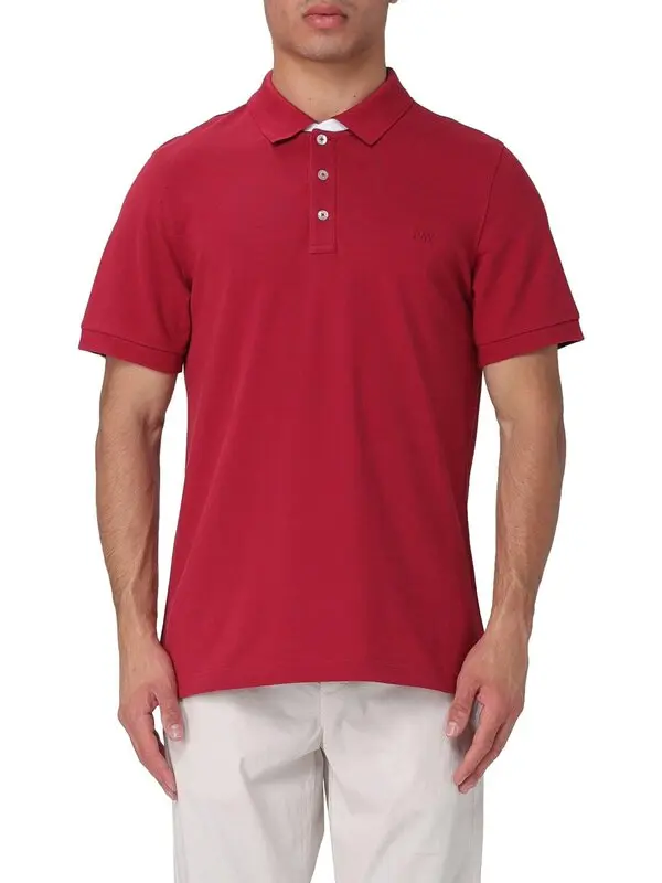 FAY Stretch Cotton Polo Shirt - Red