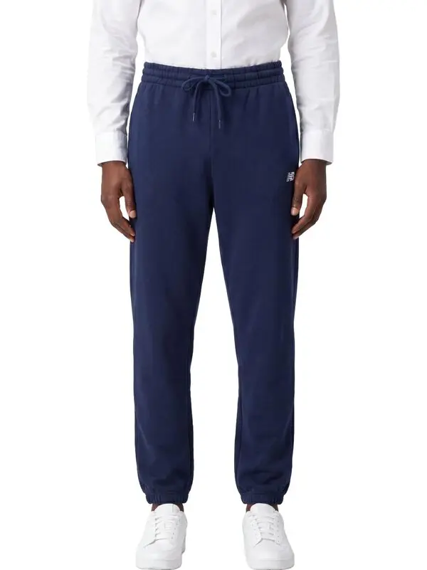 NEW BALANCE Slim Fit Cotton Jogging Pants With Drawstring Waist - Blue