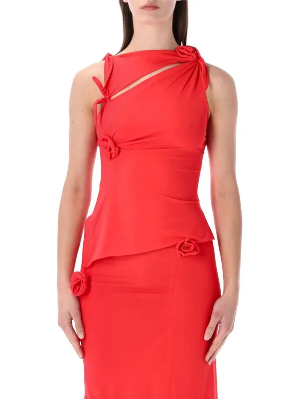 Coperni Asymmetrical Draped Top - Red