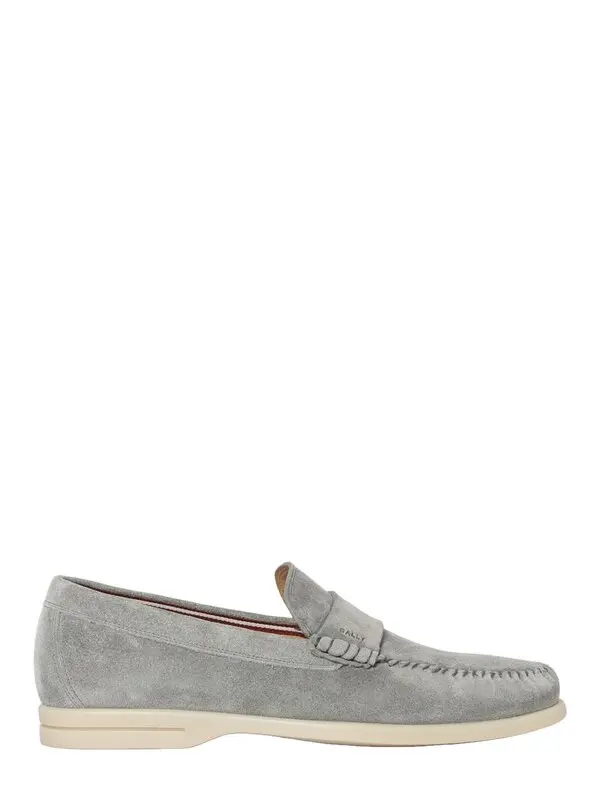 Bally Suede Loafers With Penny Bar - Gnawed Blue